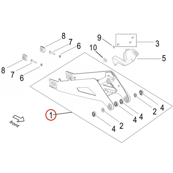 Surron Light Bee X/L1E - Swingarm Assembly (No-Paint) (MPC:61000-YQ2A ...